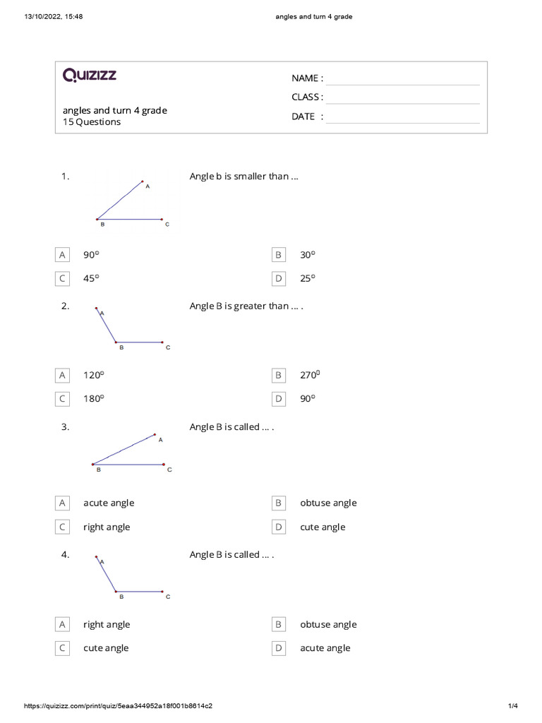 Angles and Turn 4 Grade | PDF | Classical Geometry | Euclid