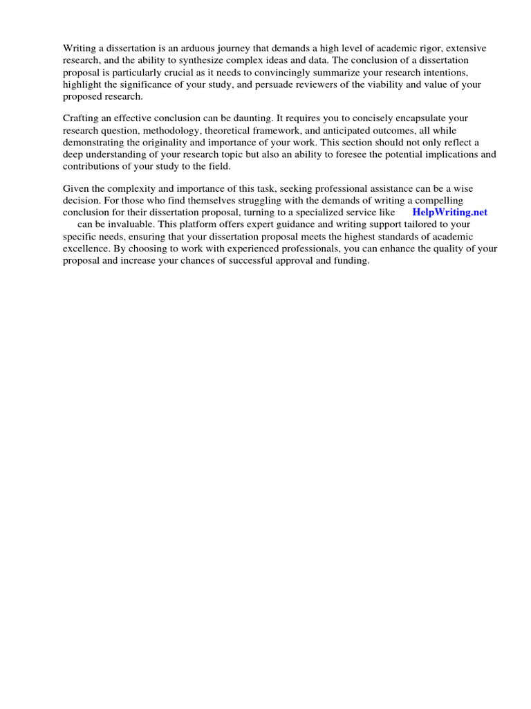 How To Write A Conclusion For Dissertation Proposal Pdf Academic