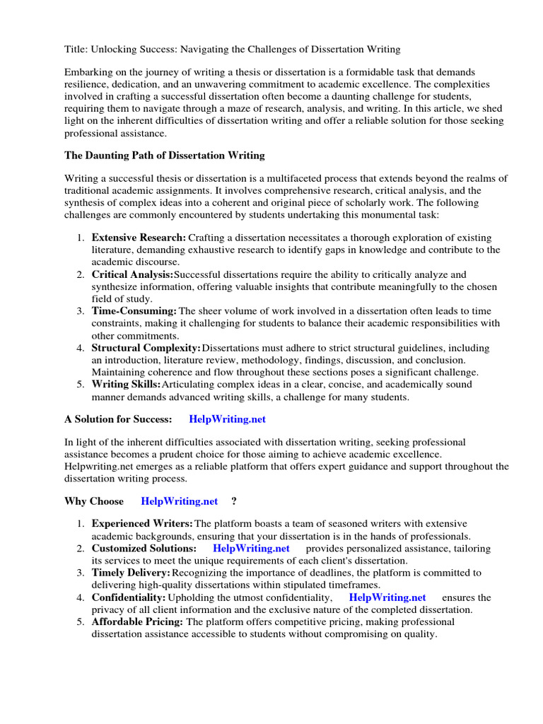 Writing A Successful Thesis or Dissertation | PDF | Thesis | Essays Writing A Successful Thesis or Dissertation | PDF | Thesis | Essays