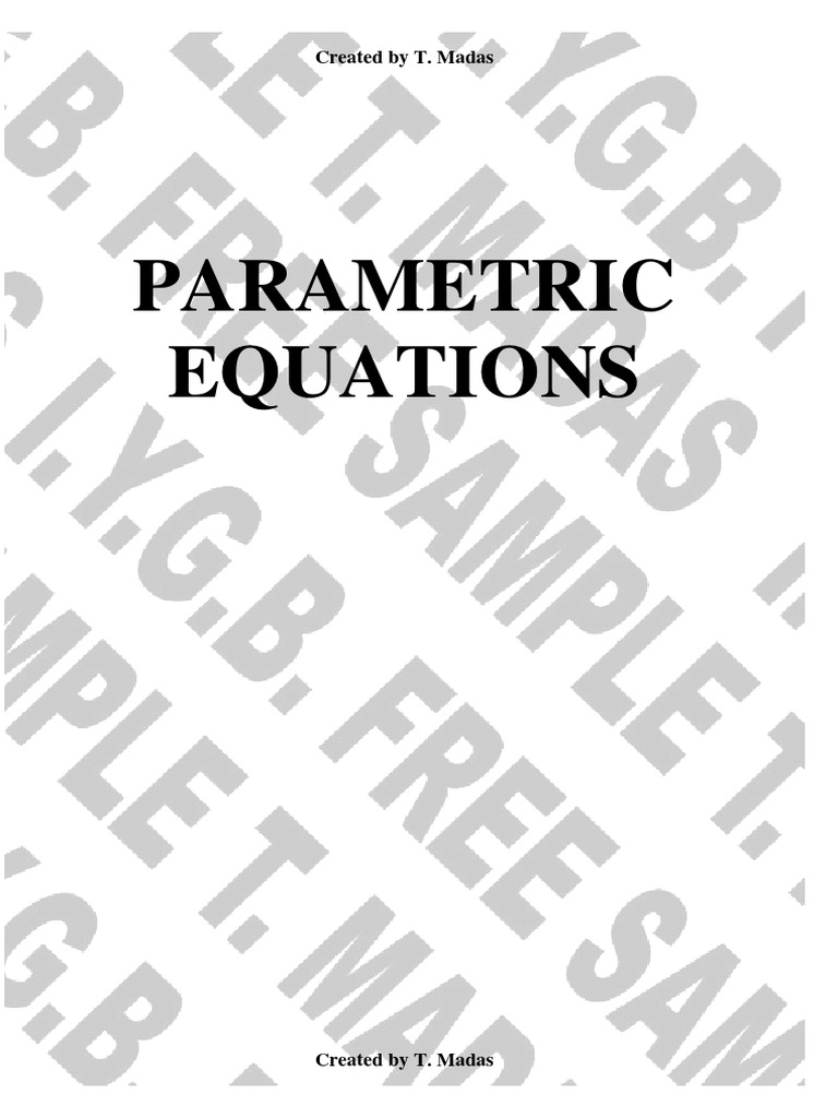 Parametric Equations | PDF | Equations | Mathematical Objects
