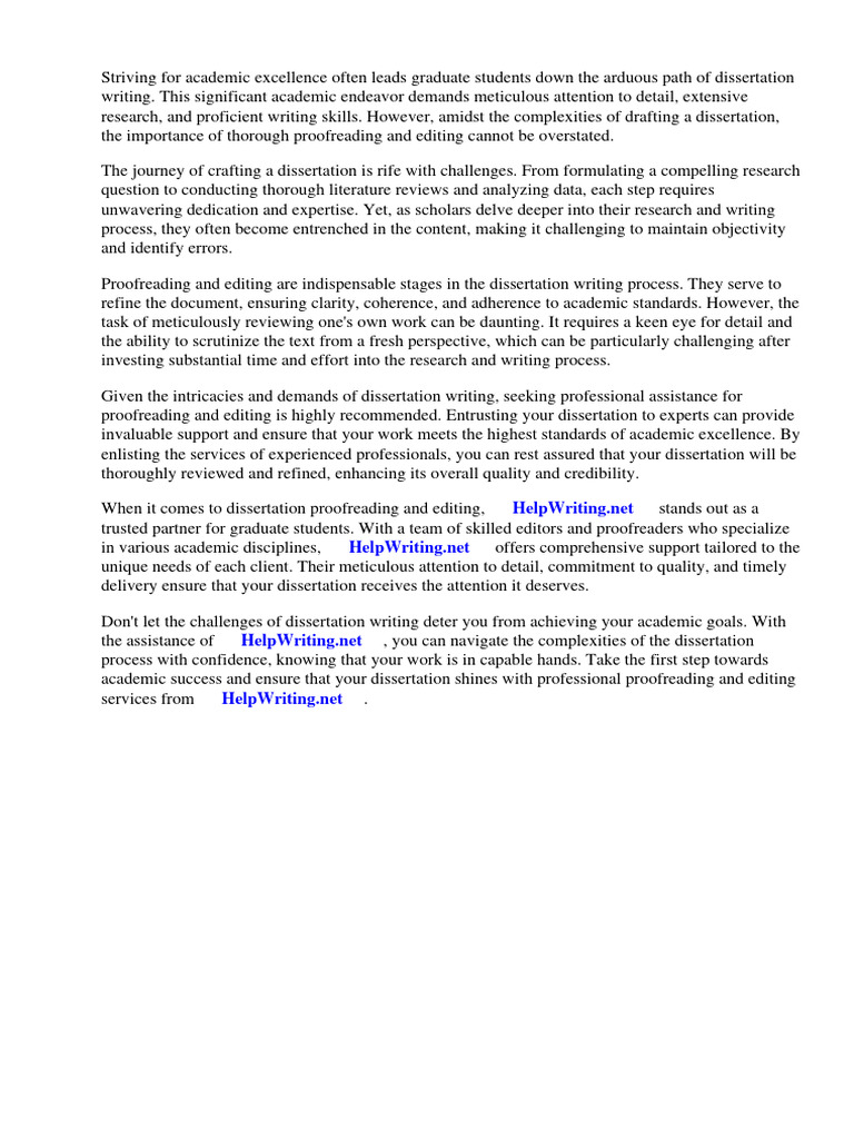 Dissertation Proofreading and Editing | PDF | Editing | Proofreading