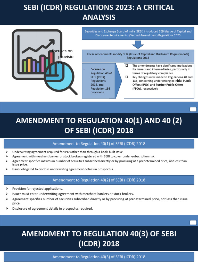 PPT-SEBI (ICDR) Regulations 2023 | PDF | Underwriting | Initial Public ...