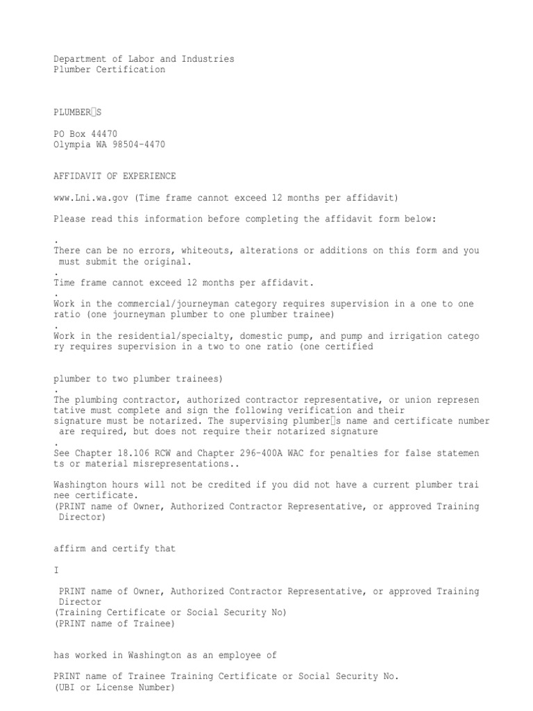 Experience Affidavit | PDF | Notary Public | Common Law