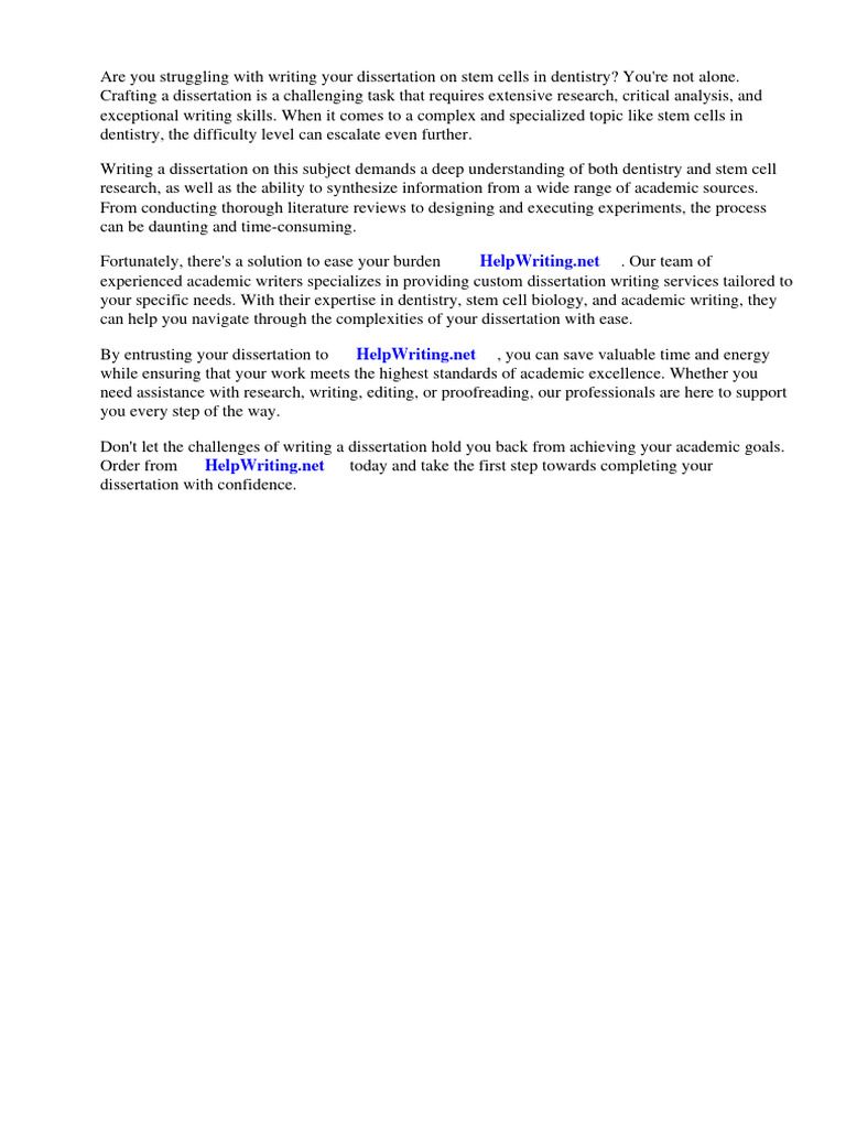 Library Dissertation On Stem Cells in Dentistry | PDF | Stem Cell ...