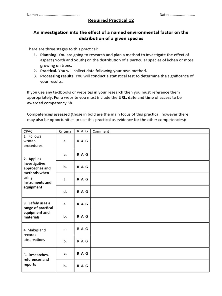 Required Practical 12 | PDF | Statistical Hypothesis Testing | Statistics Required Practical 12 | PDF | Statistical Hypothesis Testing | Statistics