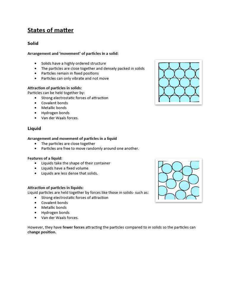 States of Matter Notes | PDF