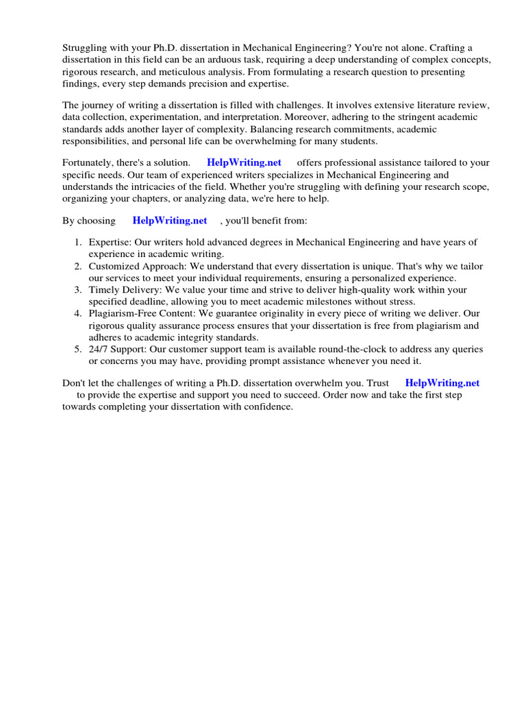 PHD Dissertation Mechanical Engineering | PDF | Engineering | Thesis