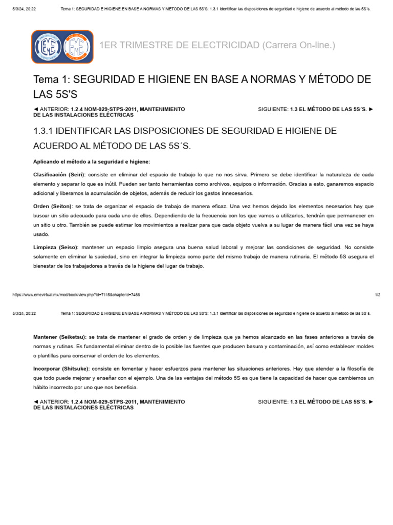 Tema 1_ SEGURIDAD E HIGIENE EN BASE A NORMAS Y MÉTODO DE LAS 5S'S_ 1.3.1 Identificar las ...