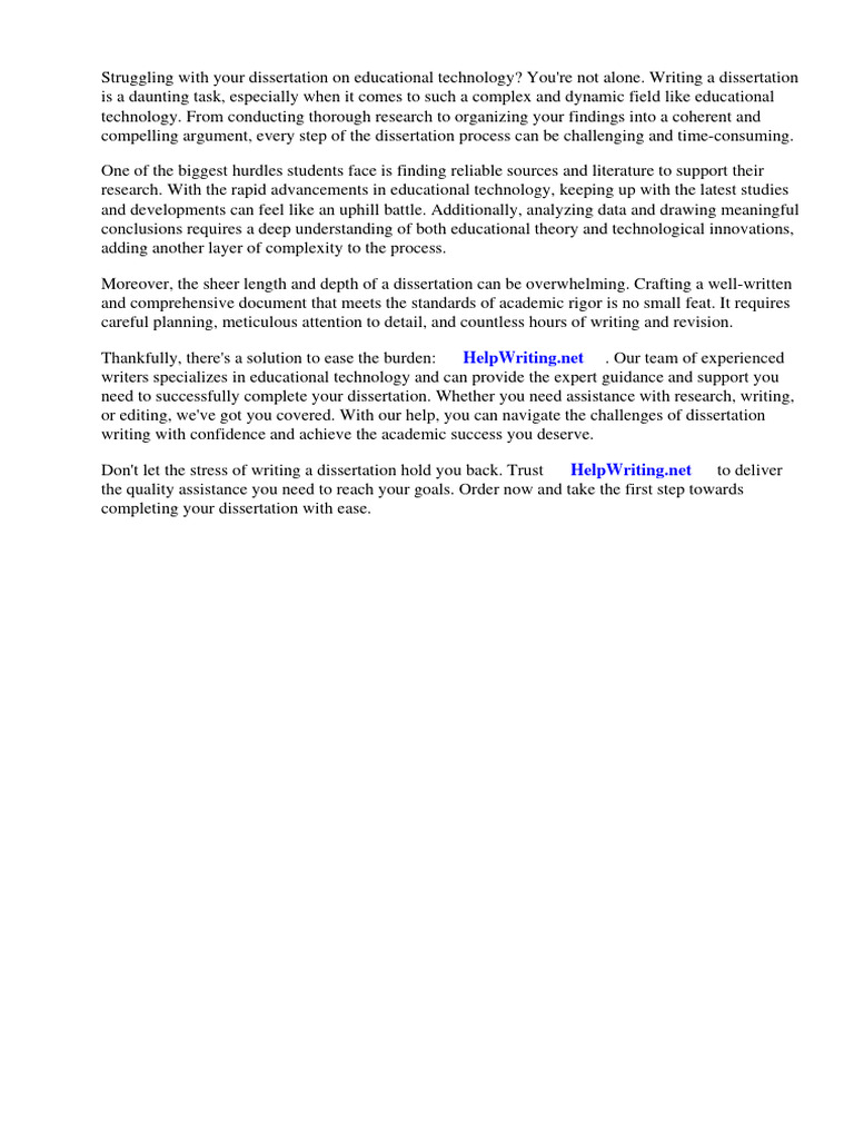 Dissertation On Educational Technology | PDF | Educational Technology | Thesis