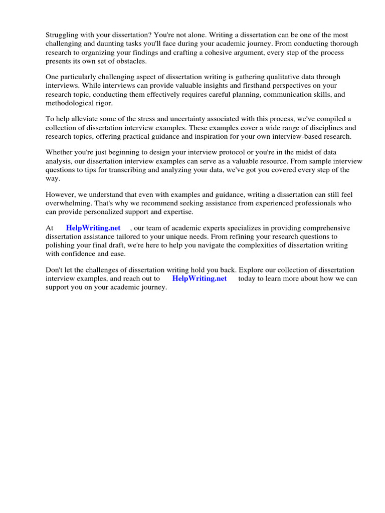 Dissertation Interview Examples | PDF | Qualitative Research | Interview