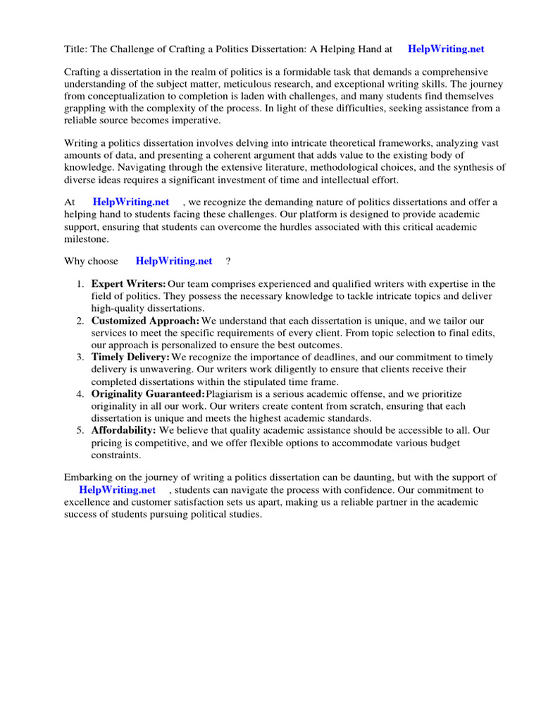 Politics Dissertation Examples | PDF | Thesis | Joseph Stalin