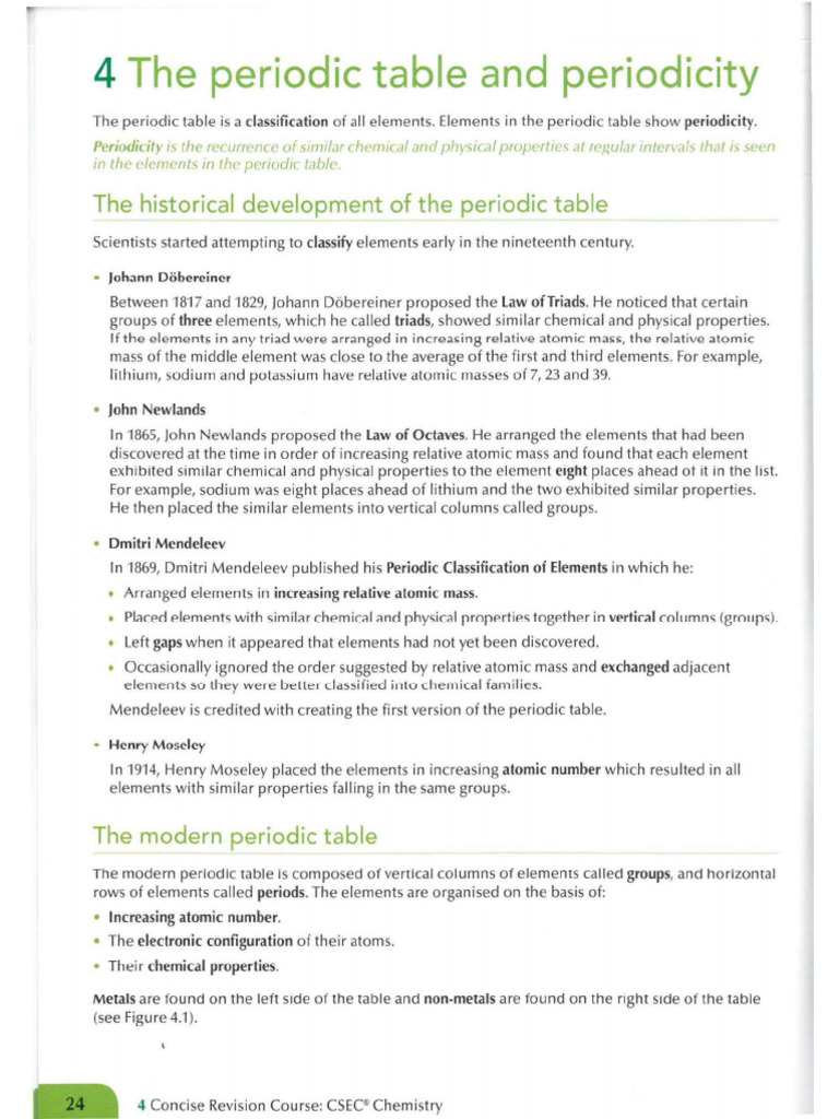 Chapter 4- Periodic Table | PDF