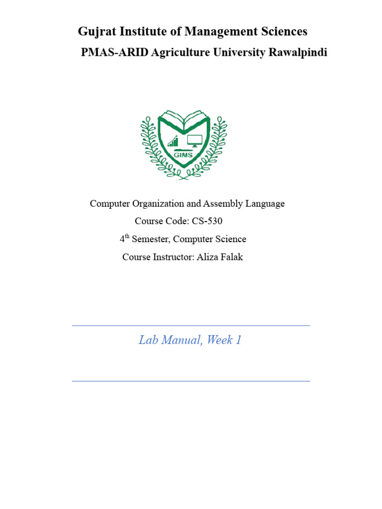 Lab Manual 1 | PDF | Input/Output | Central Processing Unit Lab Manual 1 | PDF | Input/Output | Central Processing Unit