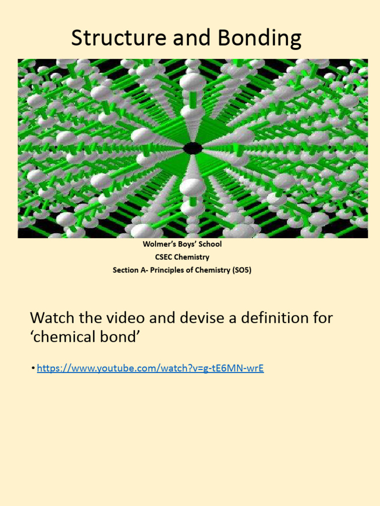 Structure and Bonding | PDF | Chemical Compounds | Chemical Bond