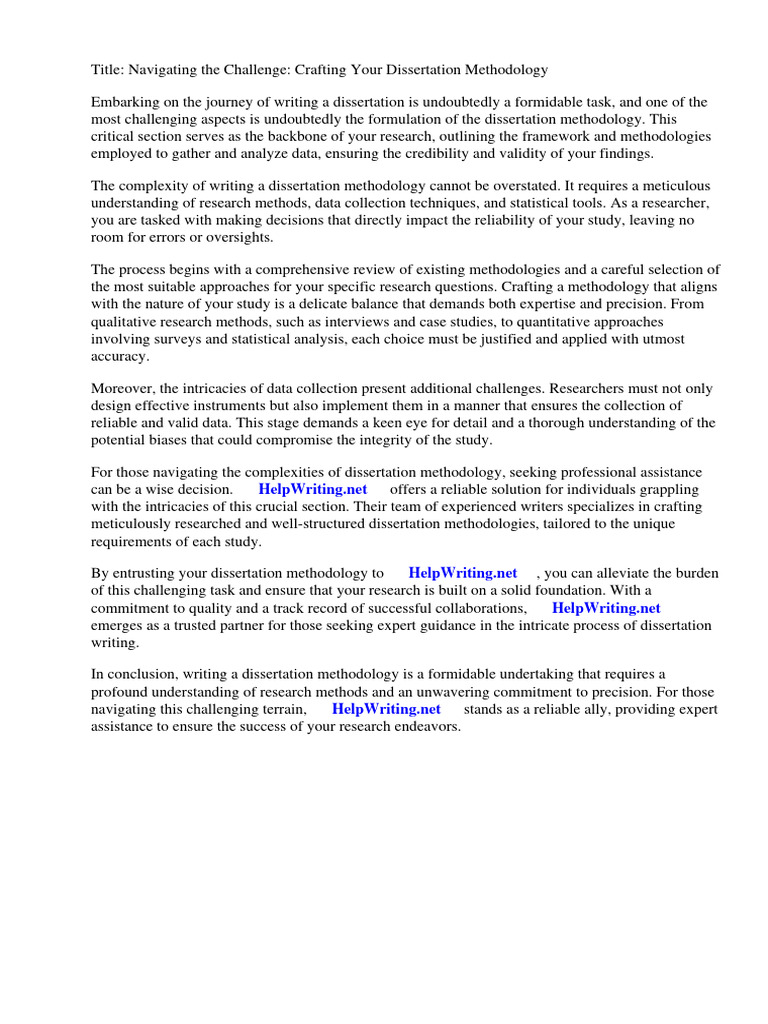 How To Write Your Dissertation Methodology | PDF | Methodology | Thesis