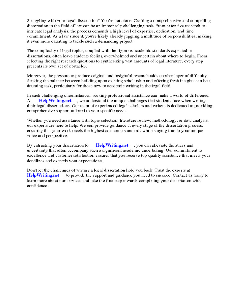 Legal Dissertation Sample | PDF | Thesis | Tort