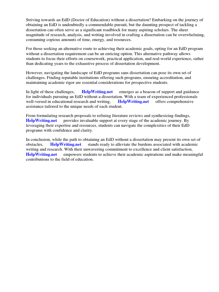 Ed D Without Dissertation | PDF | Thesis | Doctorate