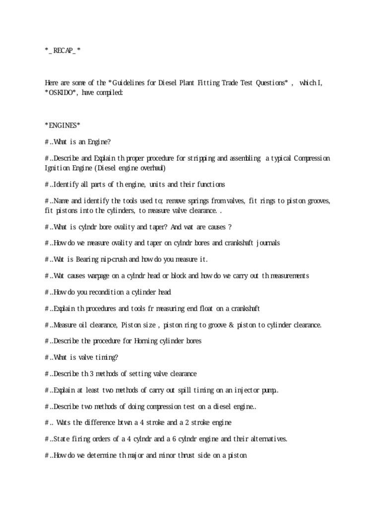 Diesel Plant Fitting | PDF