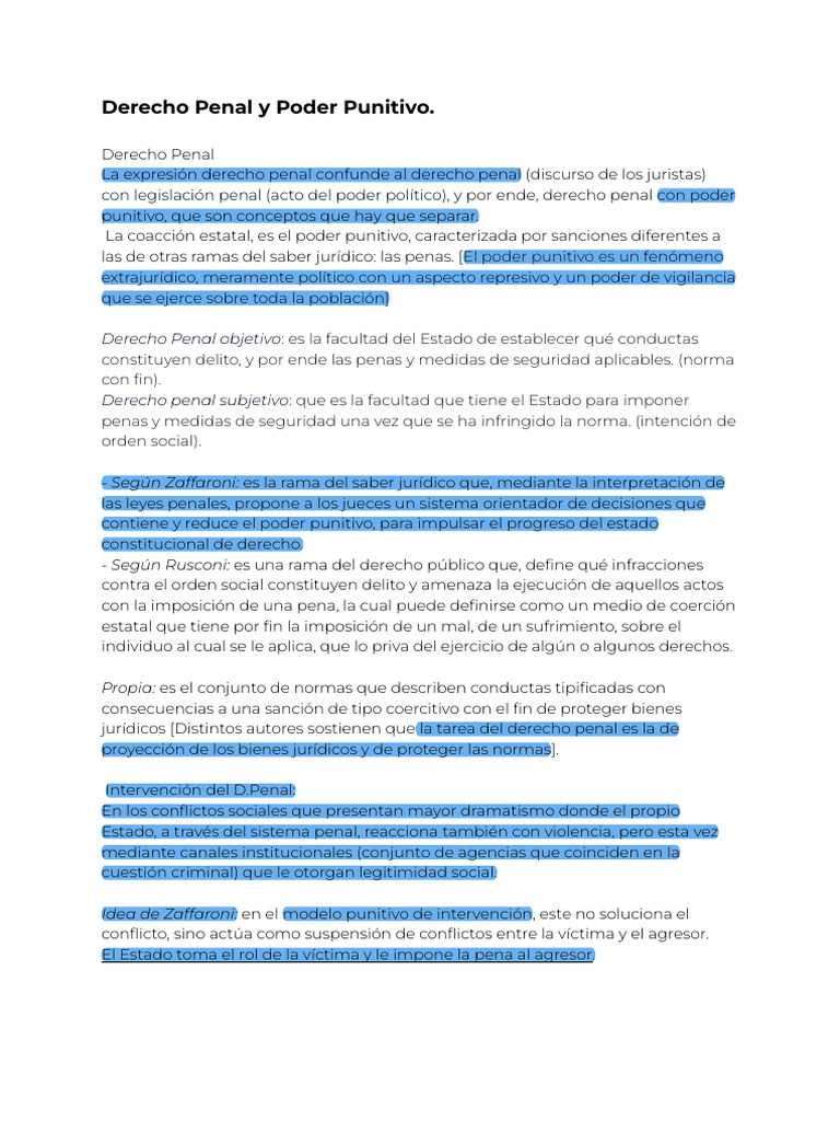 Resumen Penal-1 | PDF | Castigos | Derecho penal