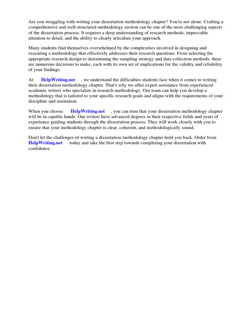 Dissertation Sample Methodology Chapter | PDF | Methodology | Thesis