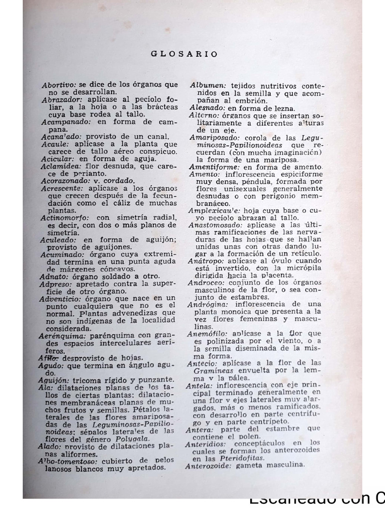 Glosario Cabrera Zardini 1978 | PDF