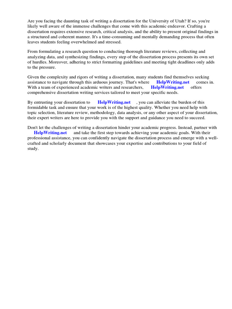 University of Utah Dissertations | PDF | Thesis | Expert