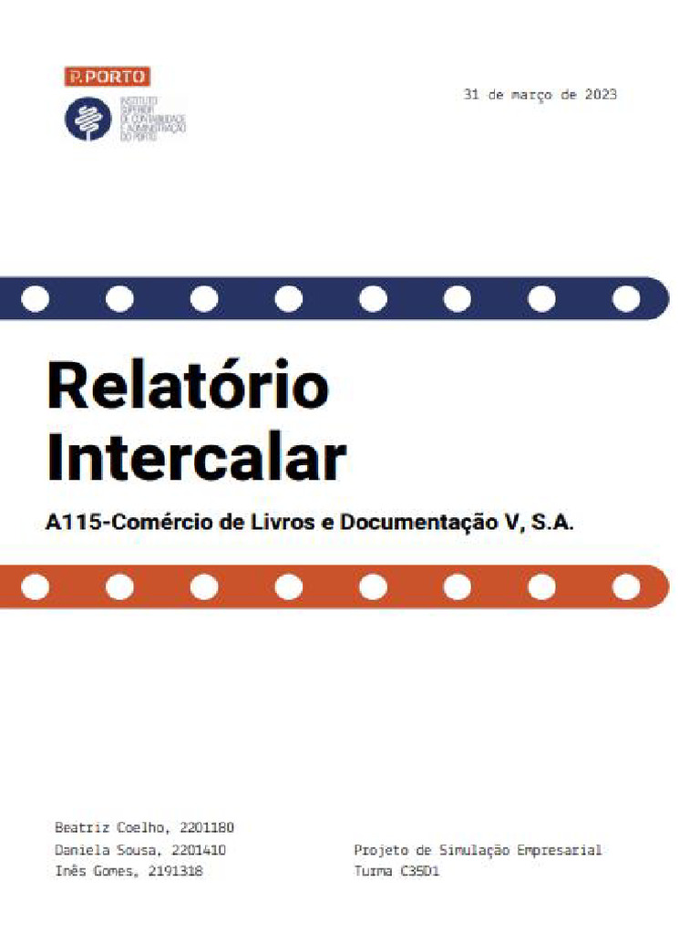 Relatório Intercalar A115 | PDF | Fluxo de caixa | Ativo fixo