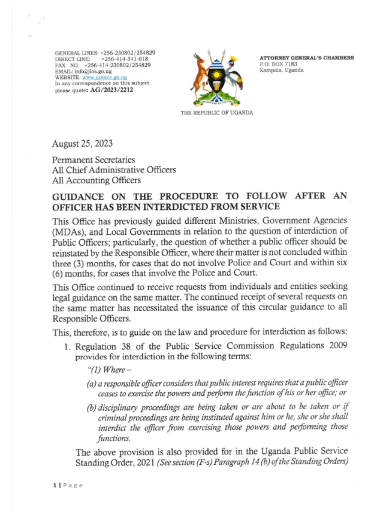 Attorney General Interdiction Advice Circular | PDF