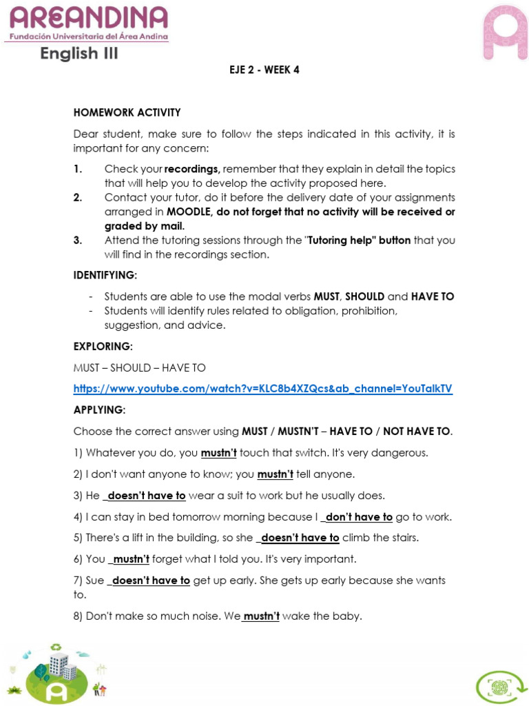 English 3 - EJE 2 - Week 4 | PDF