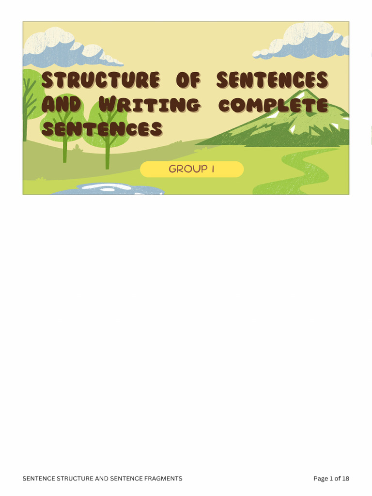 G012 Sentence structure | PDF