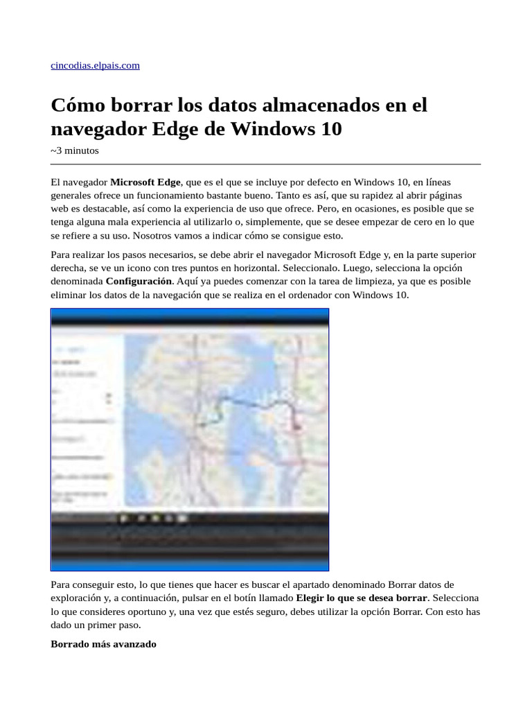 Cómo borrar los datos almacenados en el navegador Edge de Windows 10 | PDF | Windows 10 ...