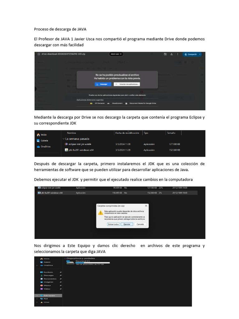 Proceso de descarga de JAVA | PDF
