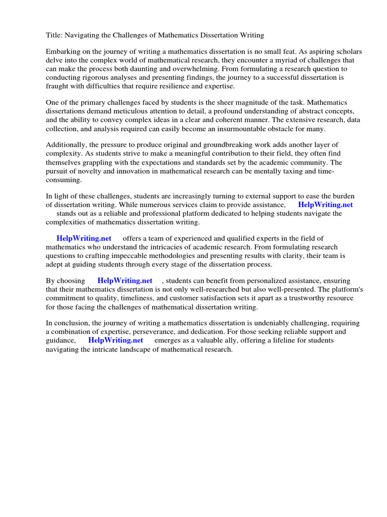 Mathematics Dissertation Titles | PDF | Thesis | Mathematics