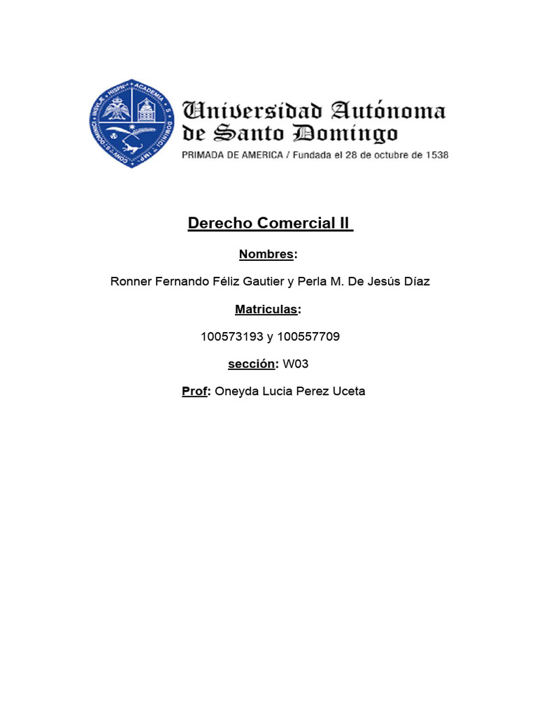Derecho Comercial II, Tarea de Unidad 2 | PDF | Proyecto conjunto | Economias