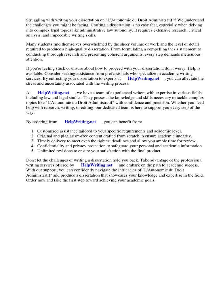 Dissertation Juridique L Autonomie Du Droit Administratif | PDF | Refinancing | Thesis