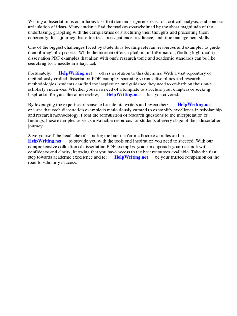 Dissertation PDF Examples | PDF