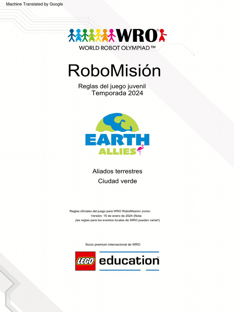 WRO-2024-RoboMission-Junior ESP | PDF | Robot | Robótica