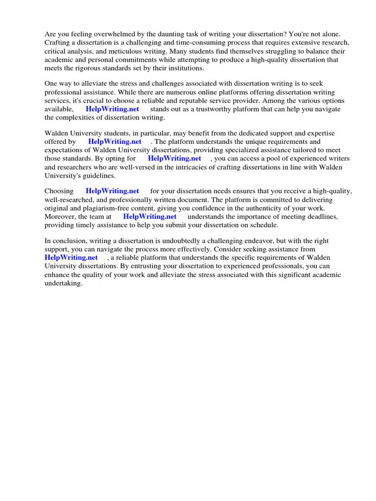 Walden University Dissertation Samples | Download Free PDF | Thesis ...