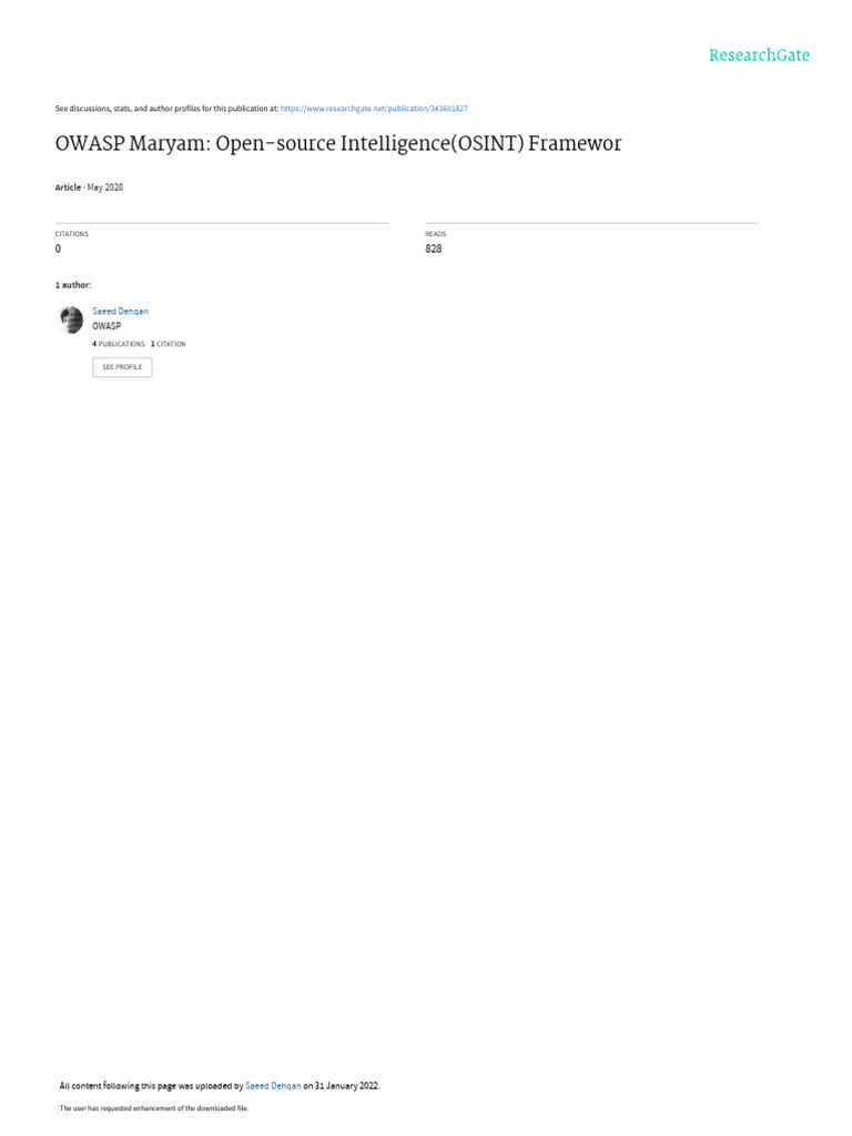 OWASP Maryam OSINT Framework Guide | PDF | World Wide Web | Internet & Web
