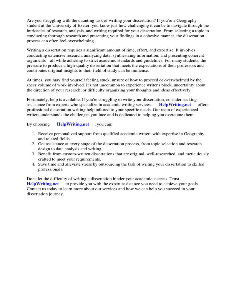 Dissertation Help for Exeter Geography Students | PDF | Citation | Social Media