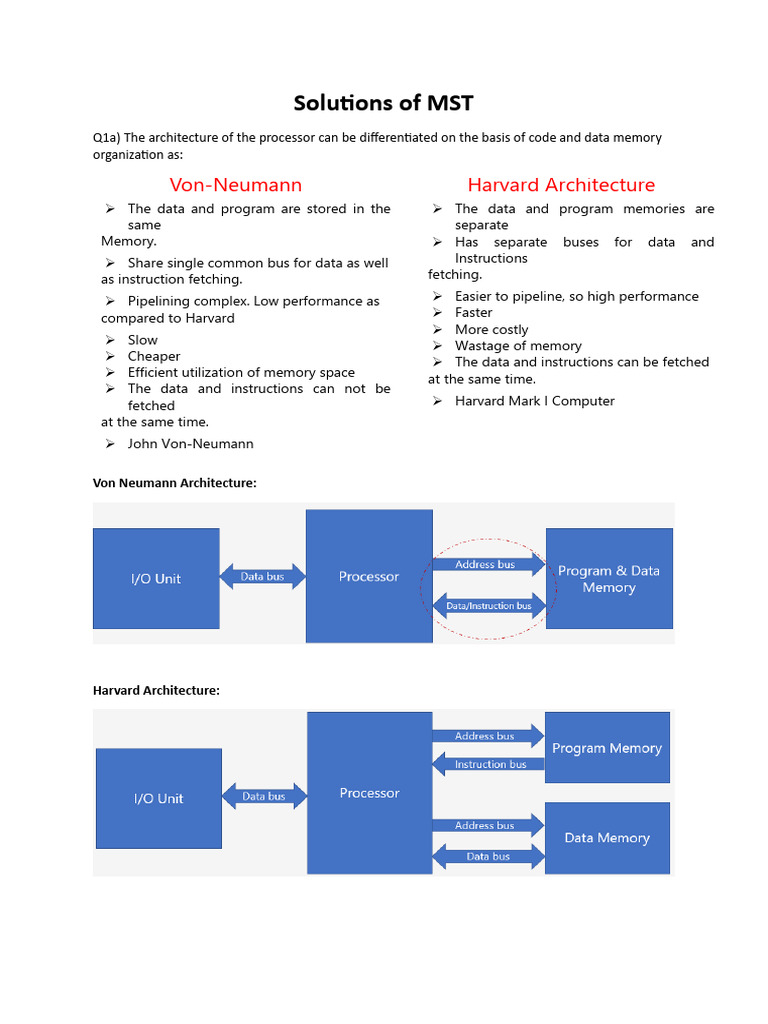 MST Solutions | PDF | Computer Hardware | Computer Architecture