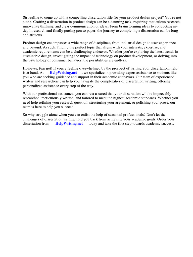 Product Design Dissertation Titles | PDF | Thesis | Science