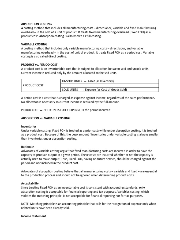 Absorption Costing Gclass | Download Free PDF | Cost Accounting ...