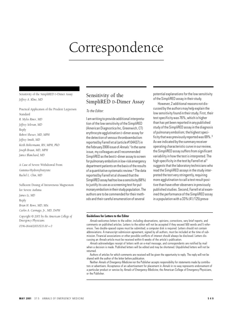 Sensitivity of The SimpliRED Span Class Small D | PDF | Sensitivity And ...