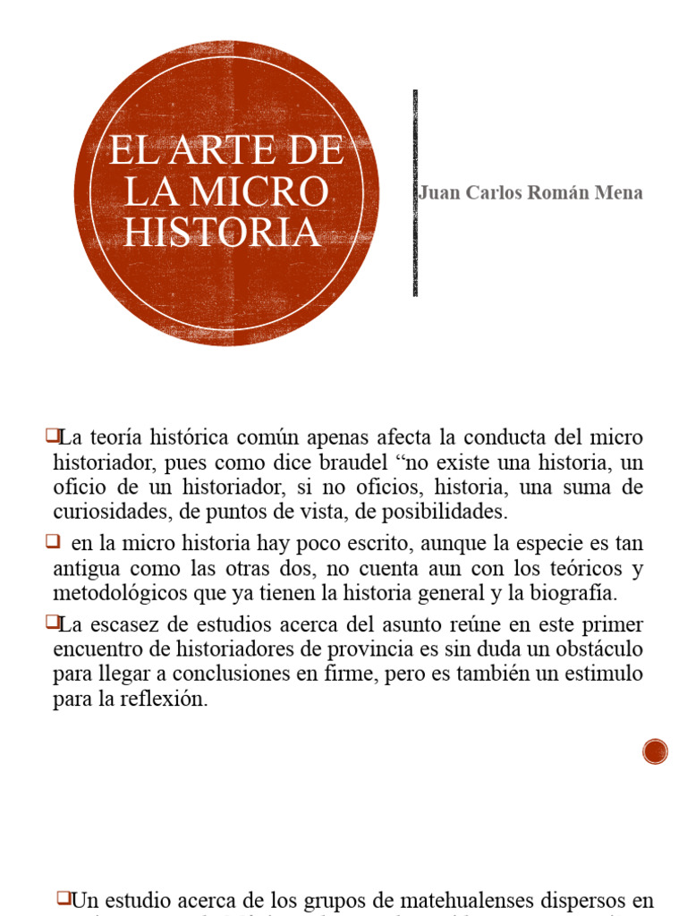 El arte de la micro historia. | PDF