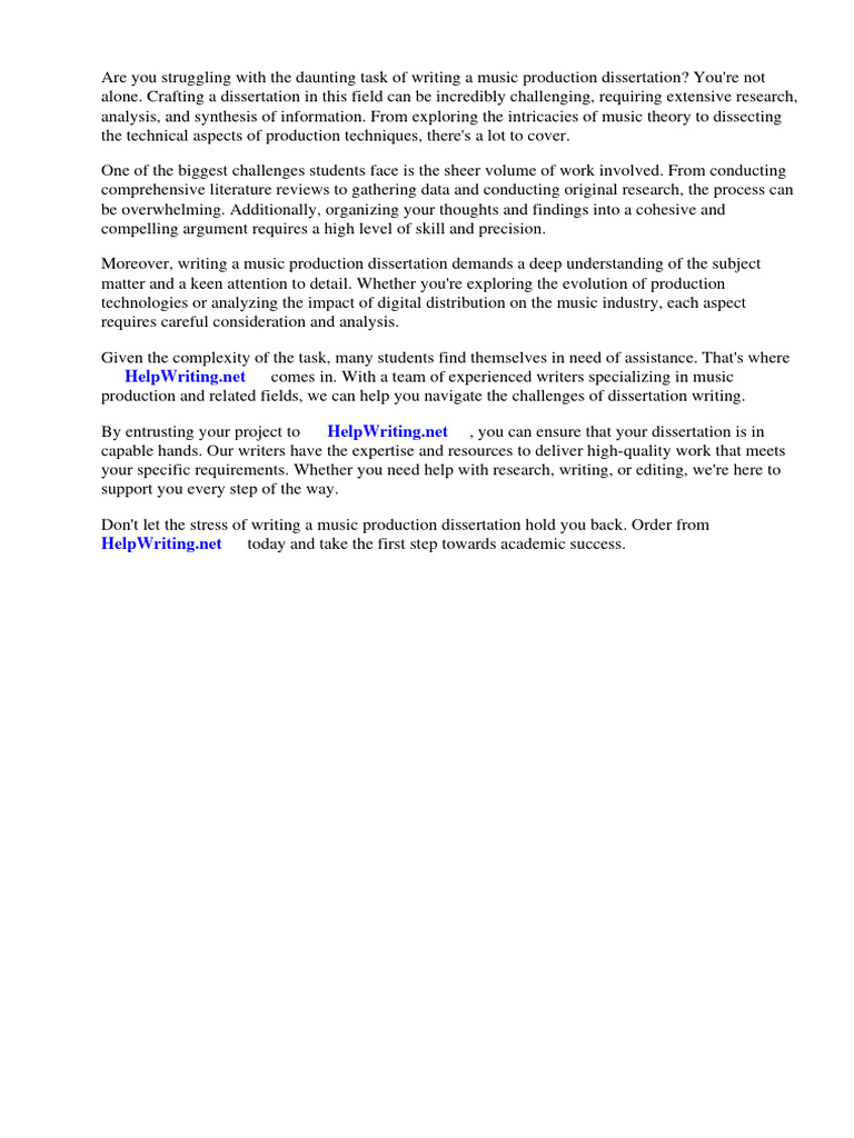 Music Production Dissertation | PDF | Internet | Sound Recording And ...