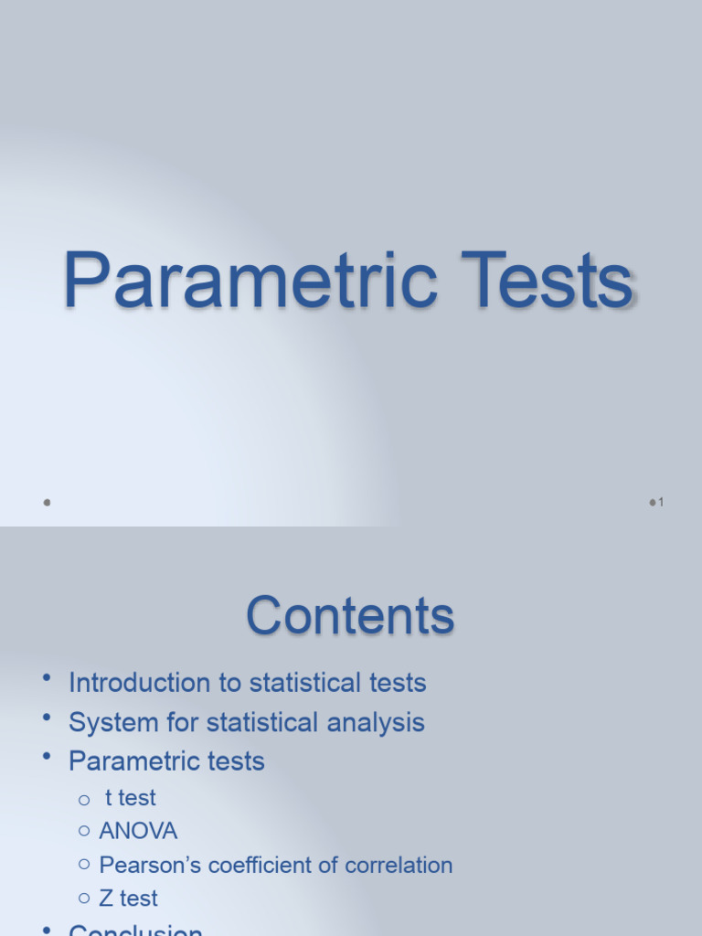 Parametric Tests | PDF