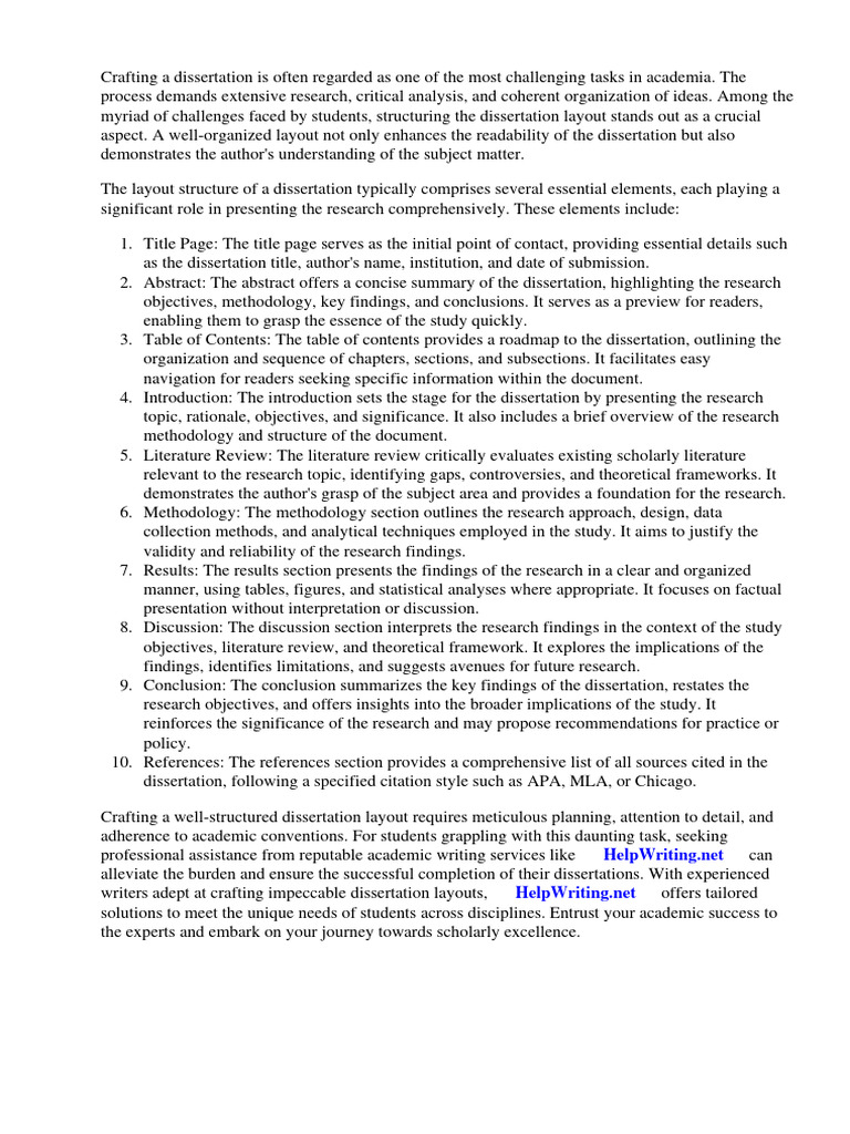 Dissertation Layout Structure | PDF | Thesis | Methodology