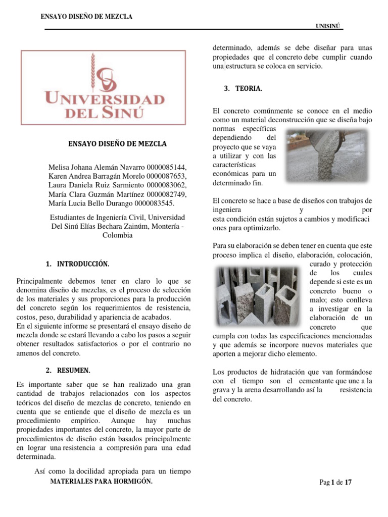 Informe de Hormigón | PDF | Hormigón | Cemento