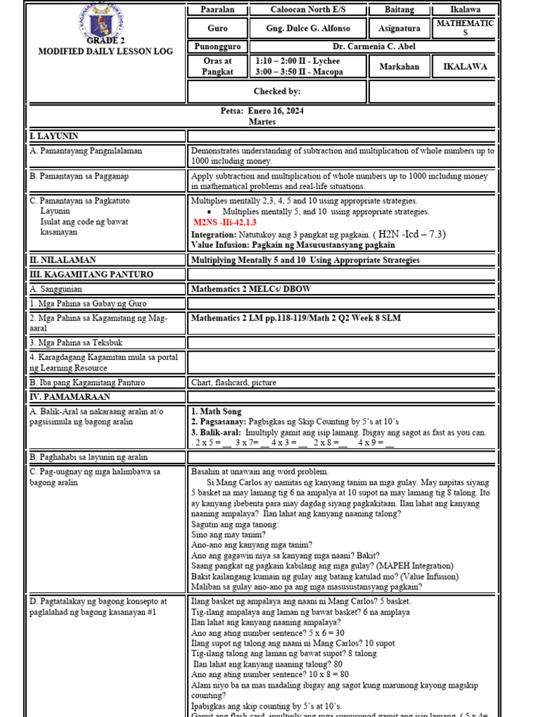 DLP MATH 2 Jan. 16 2024 | PDF